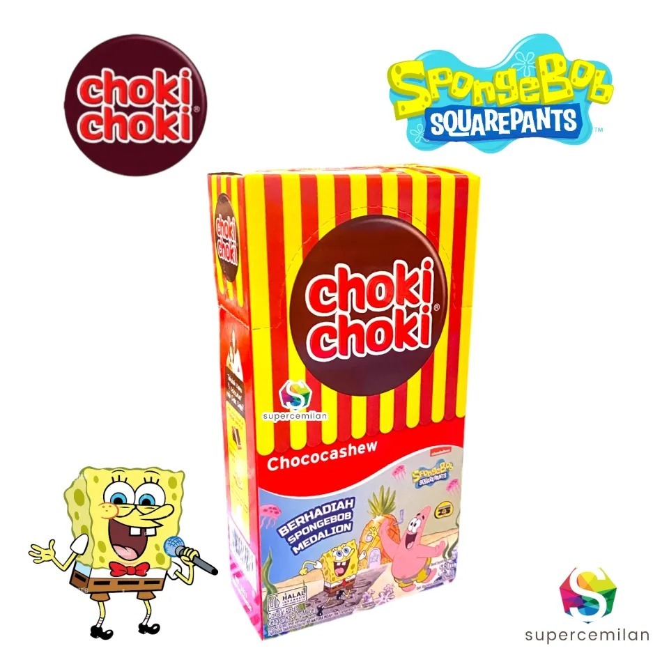 Jual Choki Choki Coklat 180 gram isi 20 pcs chococashew EDISI SPONGEBOB ...