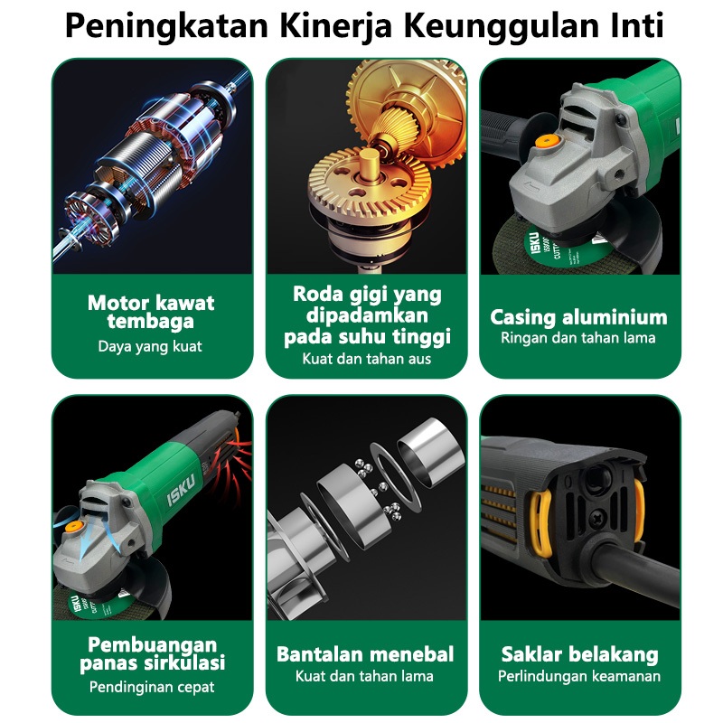 Jual ISKU Mesin Gerinda Tangan 850W Dan 500W Angle Grinder ...