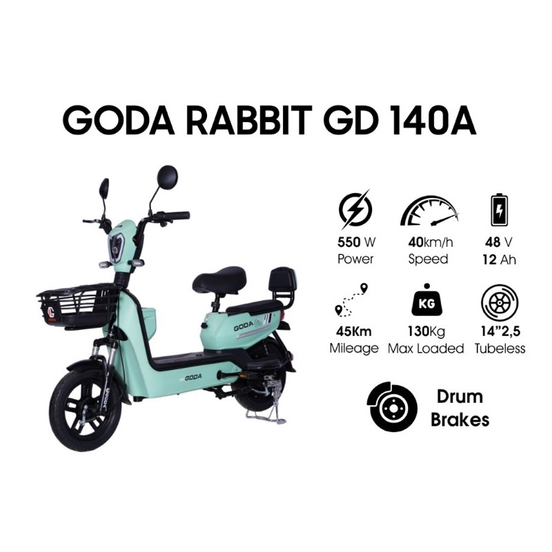 Jual Sepeda Listrik Goda 140A 140 Rabbit Electric Bike E-bike Elektrik ...