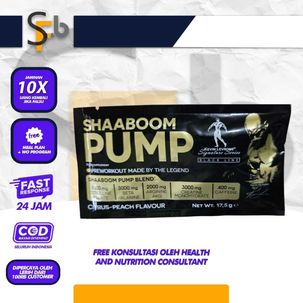 Jual Kevin Levrone Shaboom Pump Muscle Pre Workout 1 Sachet 1 Servings ...