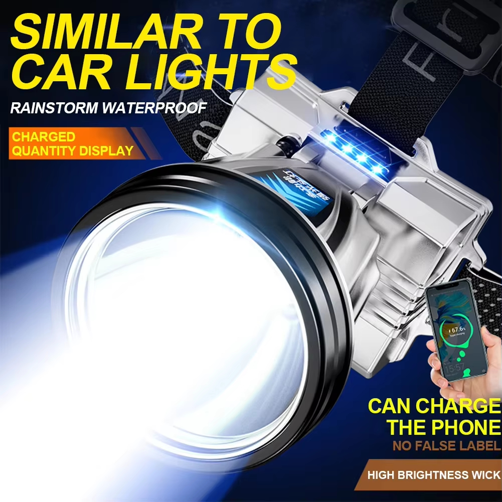 Jual YMJR Senter Kepala Super Terang 500 watt Headlamp Outdoor 3 Light Mode USB Rechargeable ...