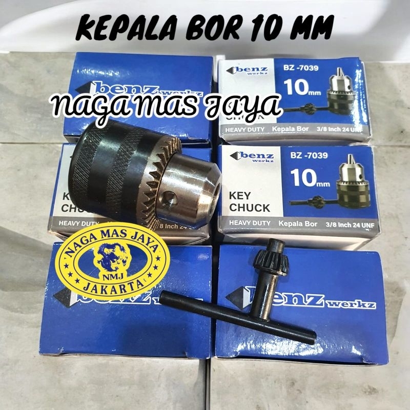 Jual BENZ KEPALA MESIN BOR 10MM & 13MM / DRILL CHUCK BOR 10 MM DAN 13MM ...