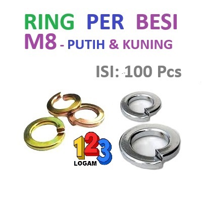 Jual 100 Pcs Ring Per M8 Besi Mili Putih - Kuning Galvanis | Shopee ...