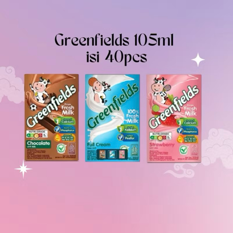 Jual [INSTAN/SAMEDAY/KARGO/REGULER] Susu UHT Greenfields 105ml Fullcream Strawberry Chocolate ...