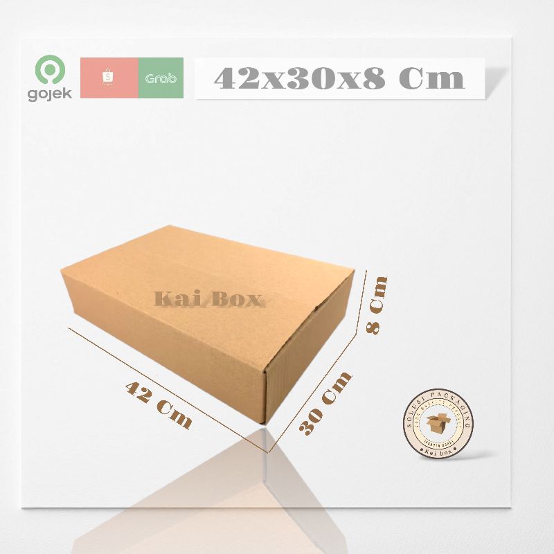 Jual kardus box ukuran 42x30x8 singel wall polos | Shopee Indonesia