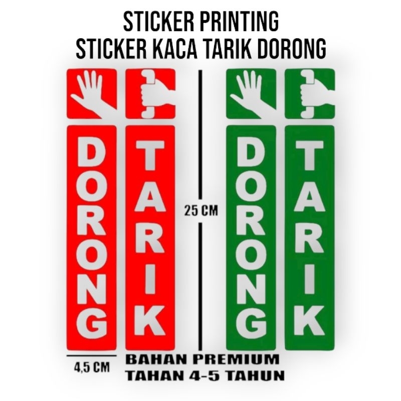 Jual Sticker Stiker Printing Kaca Pintu Tarik Dorong (4,5cm x 25cm ...