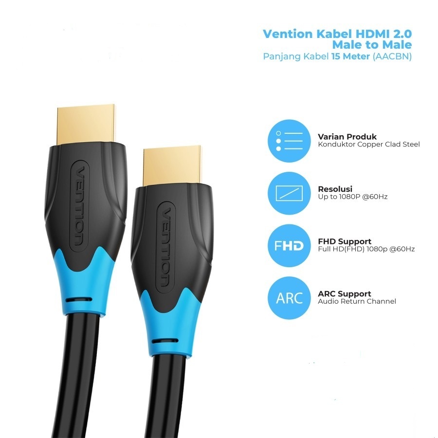 Jual Vention Kabel HDMI TO HDMI AAC 10M / 15M / 20M | Shopee Indonesia
