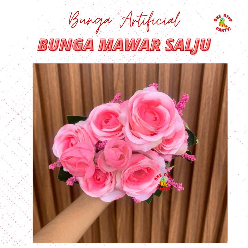 Jual bunga mawar salju besar artifisial plastik tinggi 30 cm 6 tangkai ...