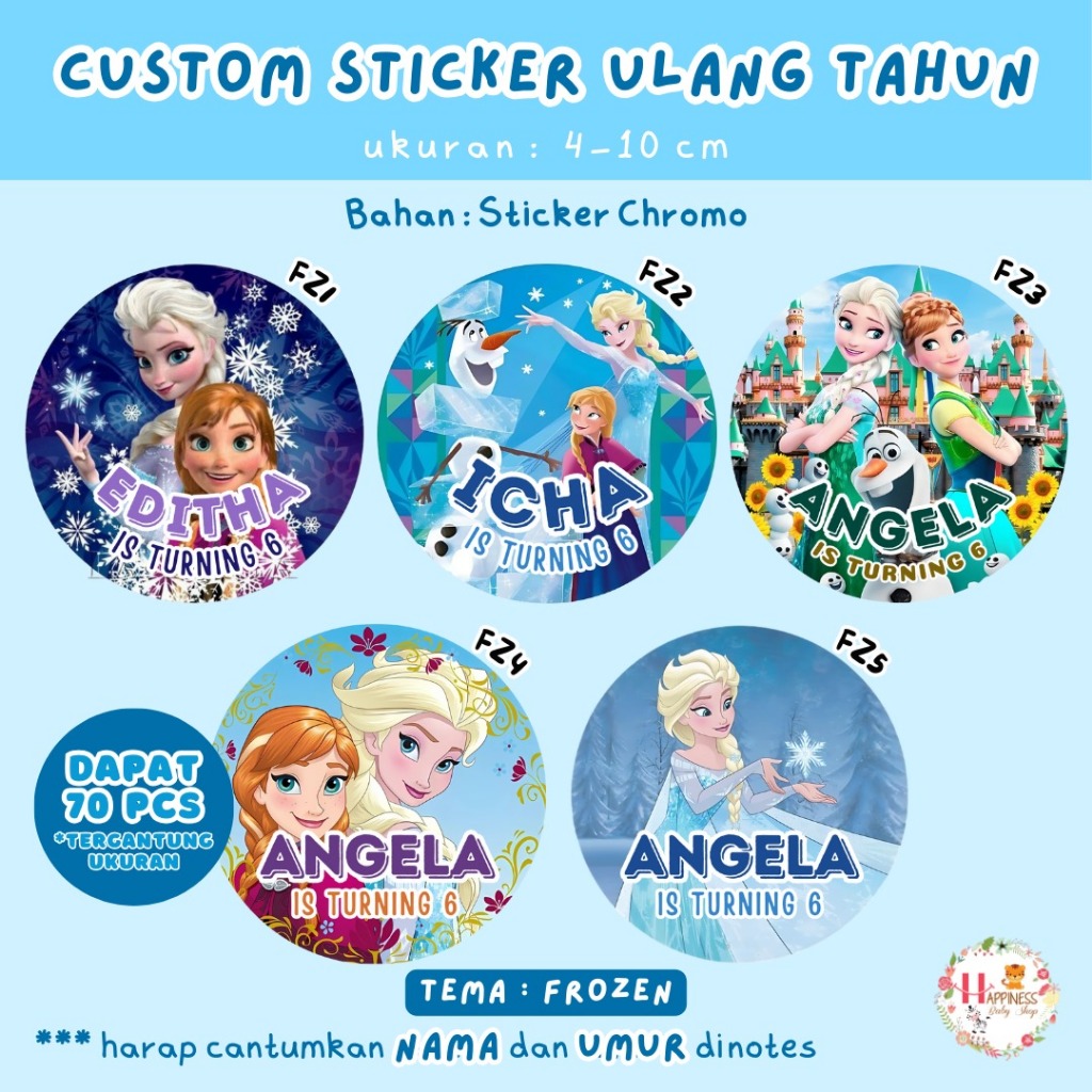 Jual Stiker Custom Bulat Ulang Tahun / Sticker Birthday Label CUSTOM ...
