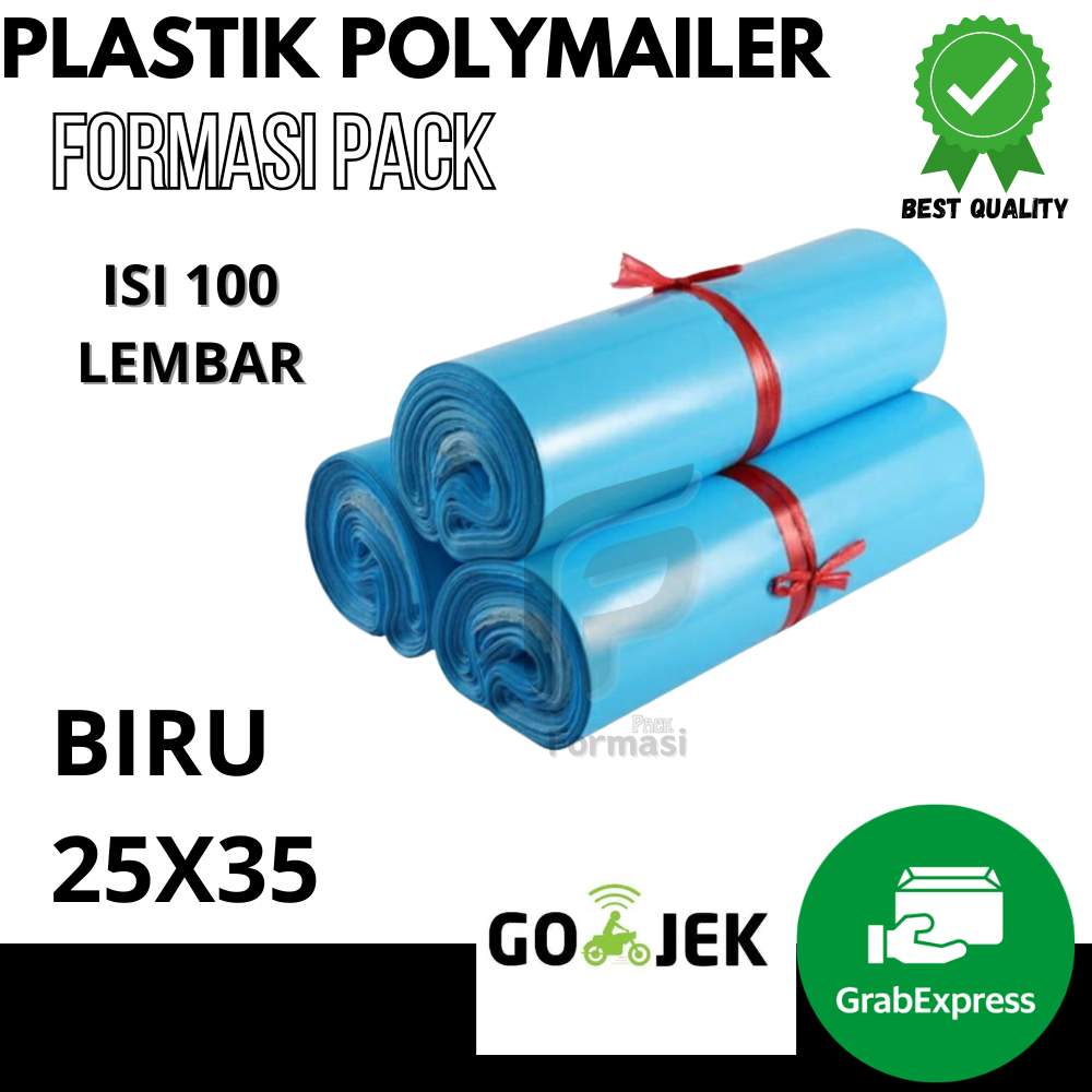Jual PLASTIK POLYMAILER BIRU 25X35 PLASTIK PACKING WARNA BIRU ISI 100 ...
