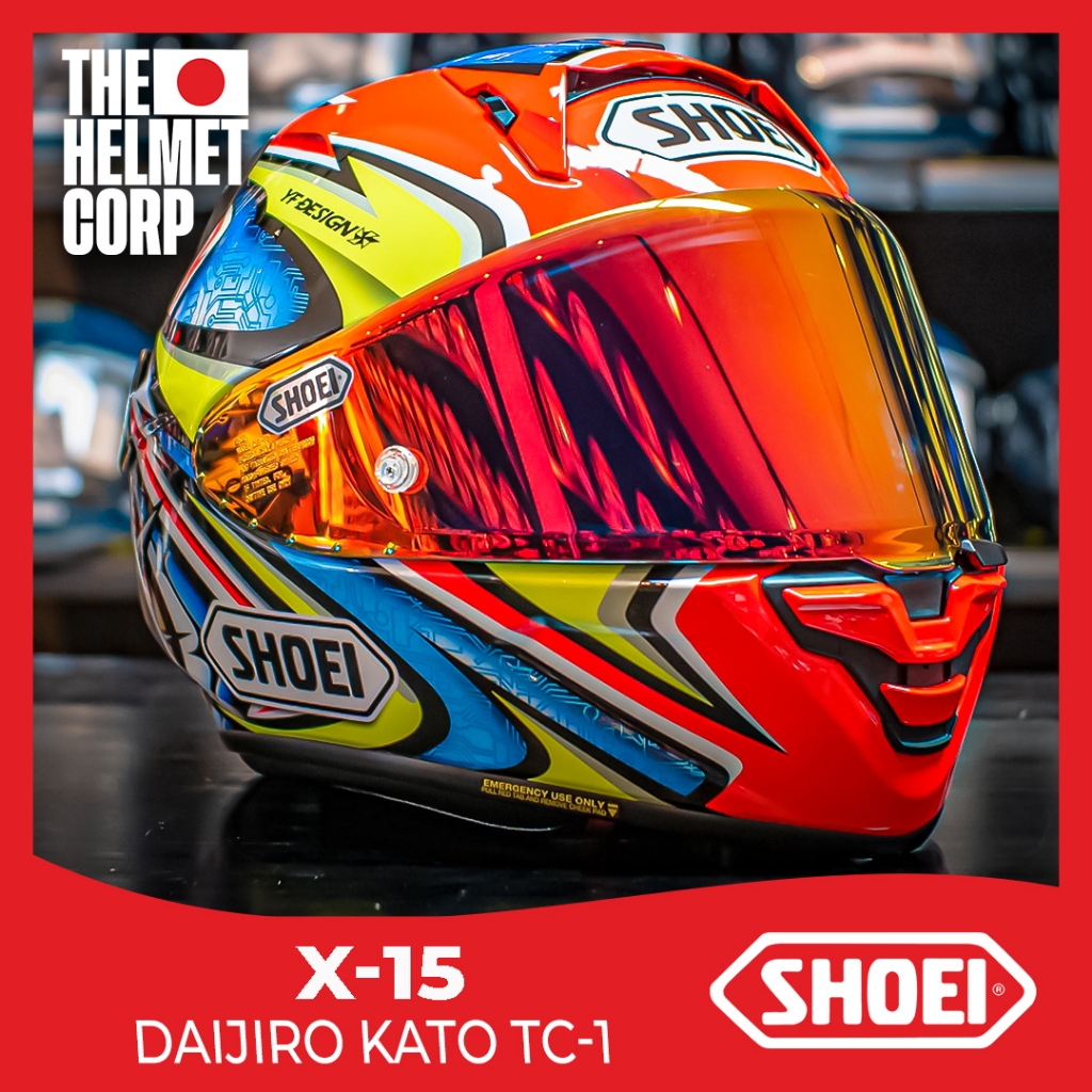 Jual HELM SHOEI DAIJIRO KATO TC-1 X15 FULL FACE HELMET X15 RED/YELLOW ORIGINAL | Shopee Indonesia