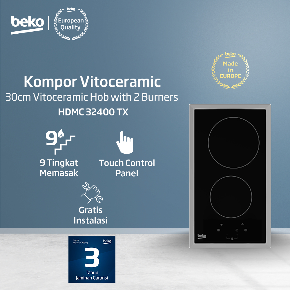 Jual Beko Kompor Keramik HDMC32400TX - Vitroceramic 2 Tungku 30cm ...