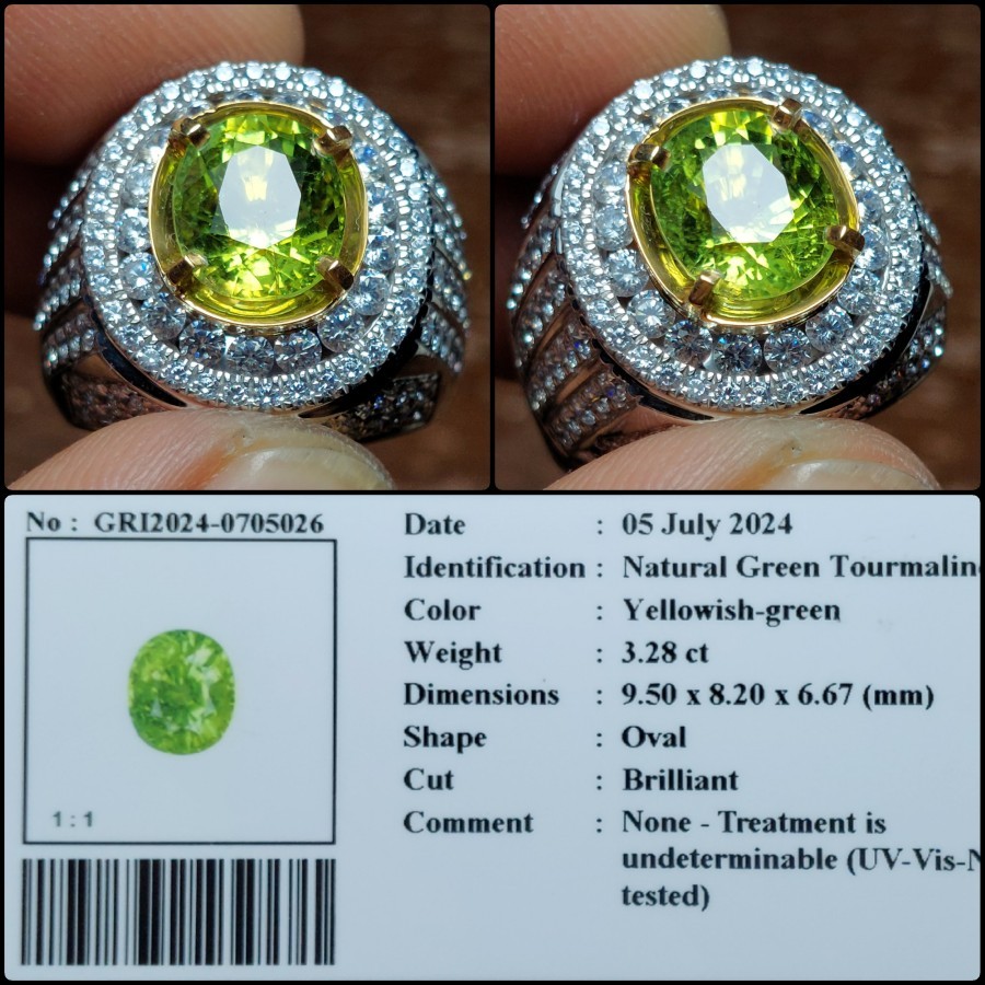 Jual Natural Green Tourmaline Batu Permata Mulia Hijau Asli Good Luster ...