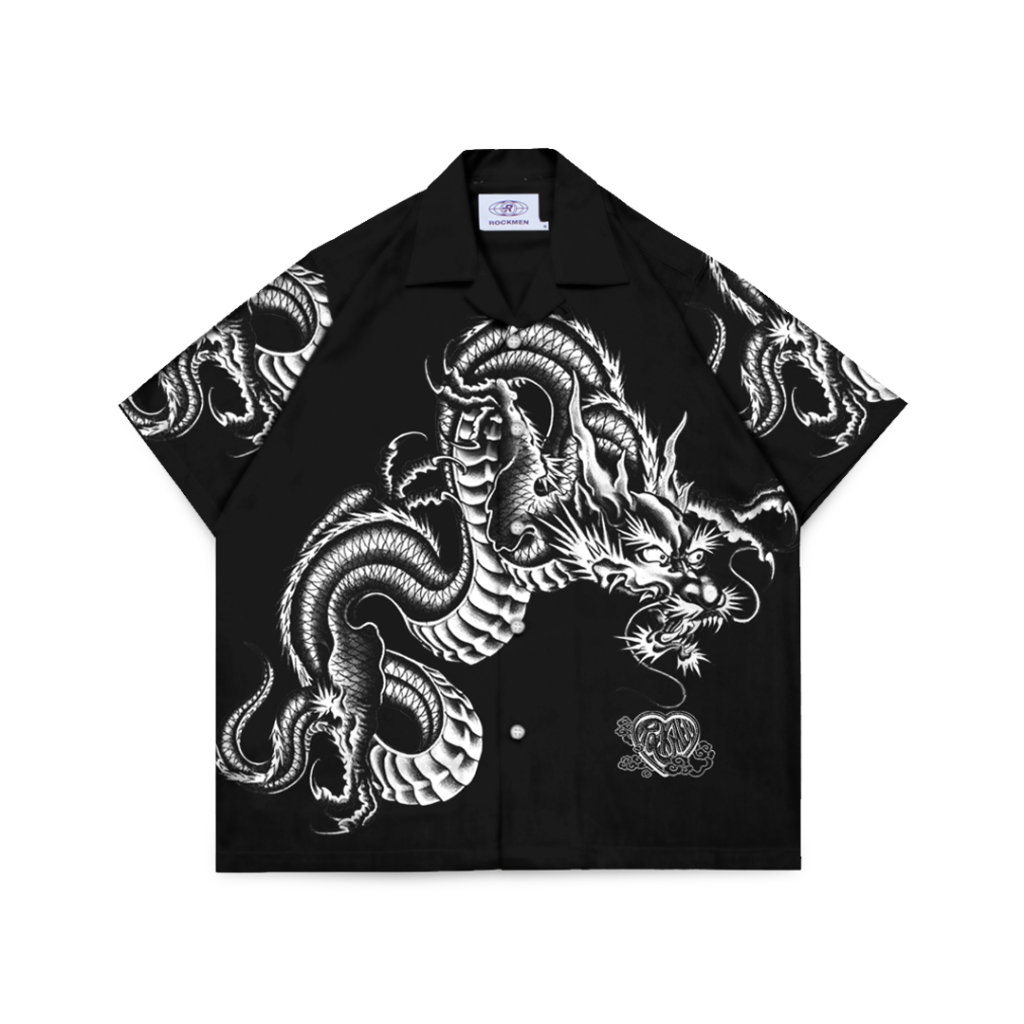 Jual Kemeja tangan Pendek fullprint Rockmen Artikel Ryu Shirt | Shopee ...
