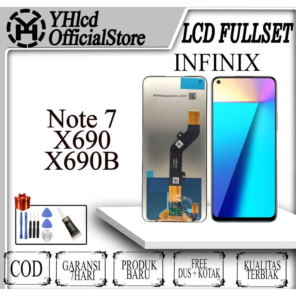 Jual LCD INFINIX NOTE 7 X690 X690B ASLI Fullset - Gratis Alat Servis ...