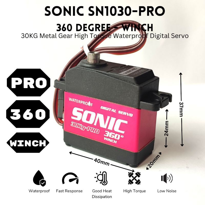Jual SONIC SN1030 PRO DIGITAL SERVO 30KG 0.17S 360 DEGREE | Shopee Indonesia