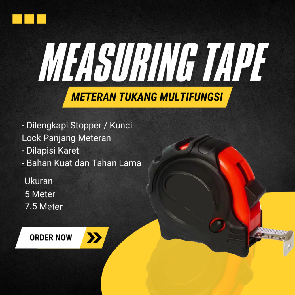 Jual Meteran Tukang Karet Murah / Rol Meter / Meteran Bangunan ...