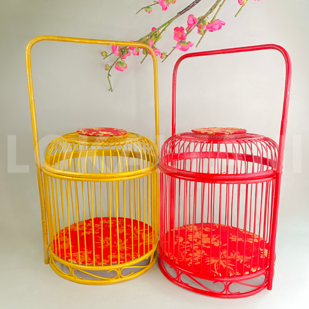 Jual Keranjang Bambu Imlek Model Sangkar Burung/ Keranjang Seserahan ...