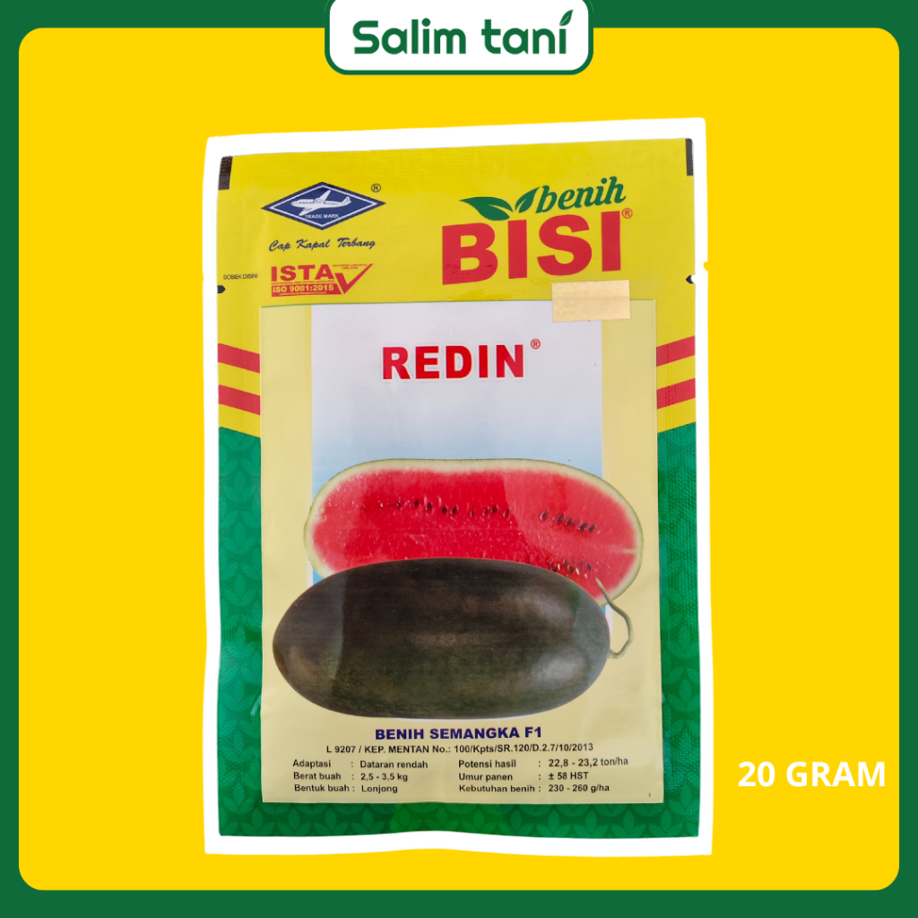 Jual Benih Semangka Hibrida F1 REDIN Cap Kapal Terbang 20gram | Shopee ...