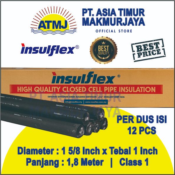 Jual Insulflex Pipa Diameter 1 5/8 x 1 Inch Tebal Per Dus Isi 12 Batang ...