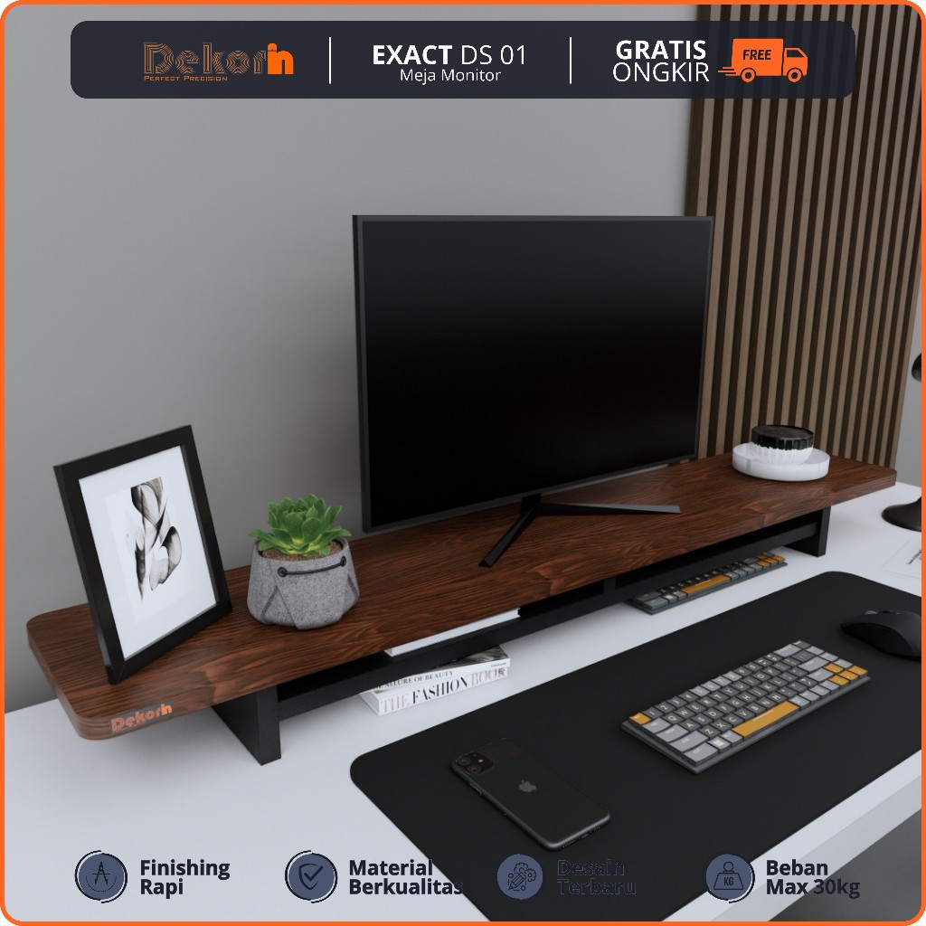 Jual DEKORIN Deskshelf Meja Monitor Stand Monitor Dual Monitor PC ...