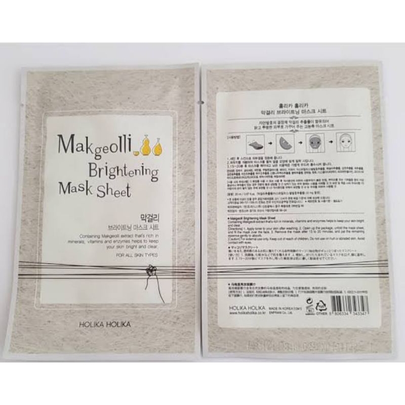 Jual Holika Holika/Makgeolli Brightening Mask Sheet 20ml | Shopee Indonesia