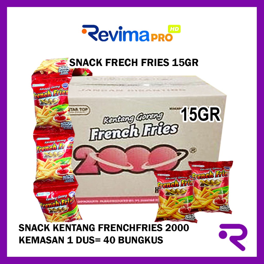 Jual Snack Ciki kentang Goreng FRENCH FRIES 2000 15gr Kemasan 1 Dus isi ...