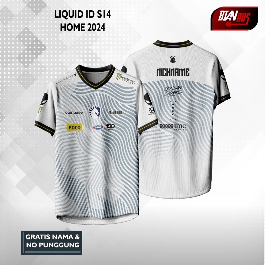 Jual JERSEY GAME LIQUID S14 HOME 2024 FULL PRINTING (FREE CUSTOM NICKNAME) | Shopee Indonesia