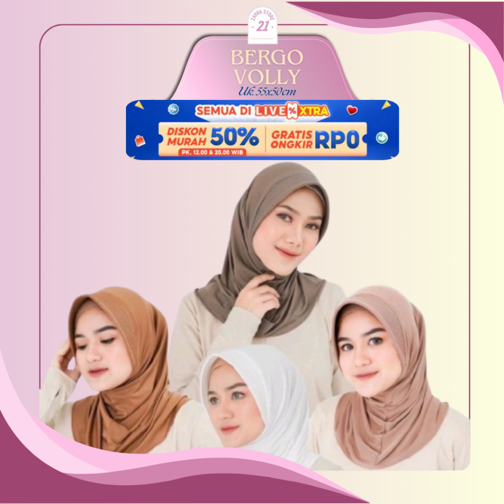 Jual [ZS21] Hijab Bergo Hamidah Instan Size Medium dan Small Jilbab Sport | Shopee Indonesia