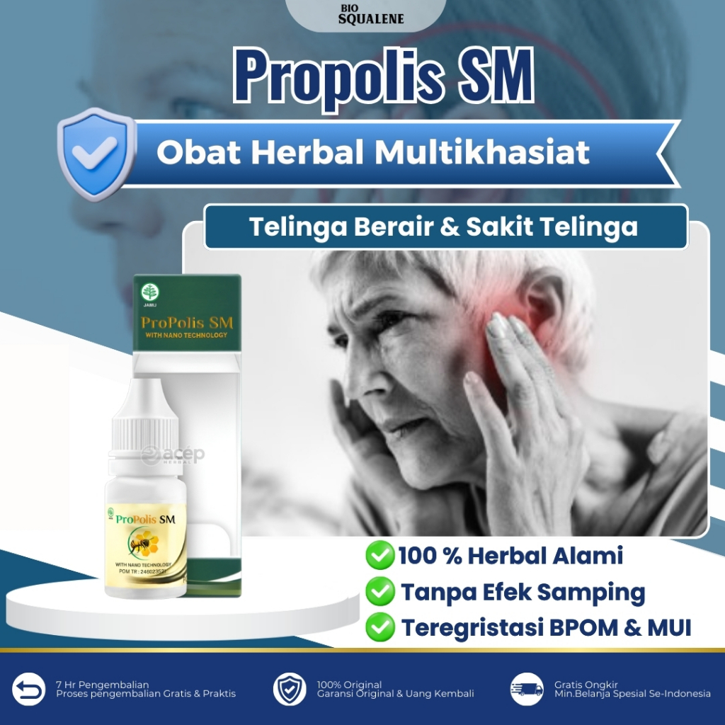 Jual Propolis SM Obat Telinga Infeksi Berair Gatal Sakit Telinga Congek ...