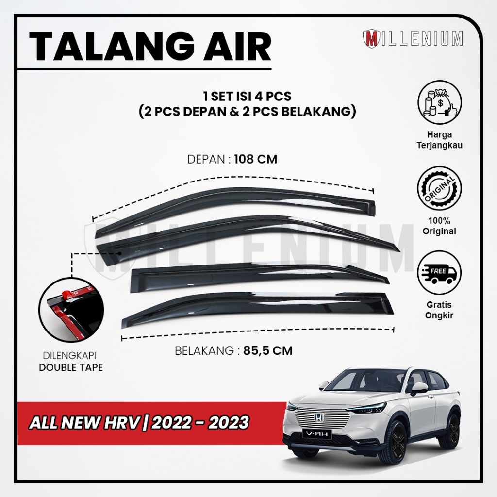 Jual Talang Air Pintu Honda All New HRV 2022 - 2023 Model Slim 4 Pintu | Shopee Indonesia