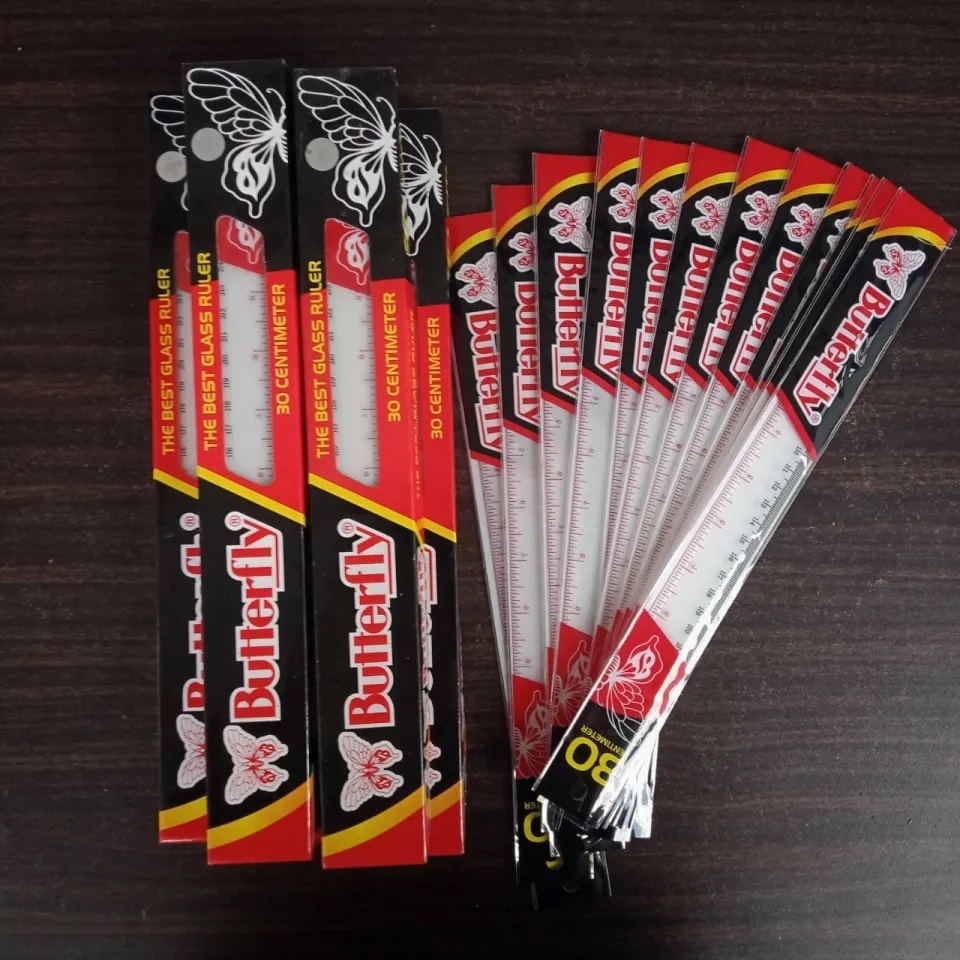 Jual Penggaris Plastik BUTTERFLY (30 cm) - Mika Glass Ruler | Shopee ...