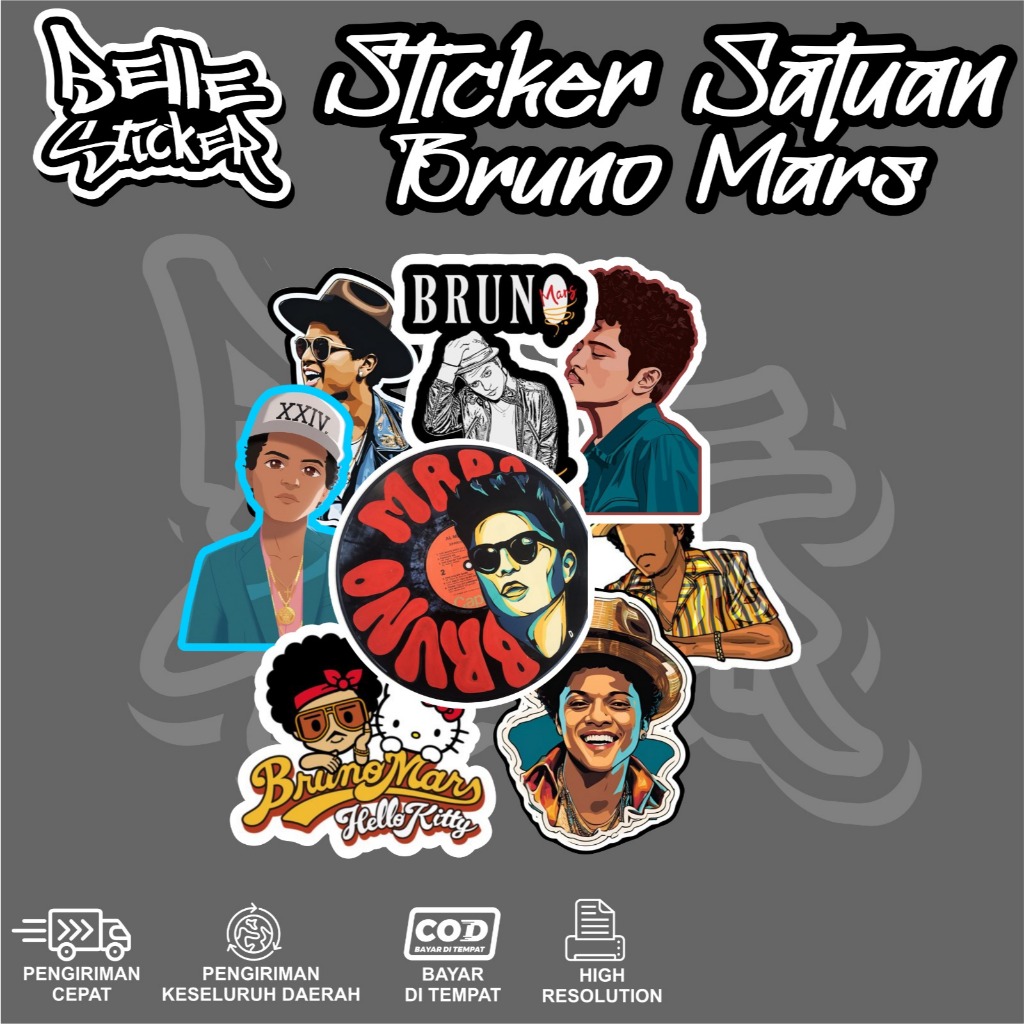 Jual Stiker Bruno Mars Version Hooligans Waterproof Sticker Aesthetic ...