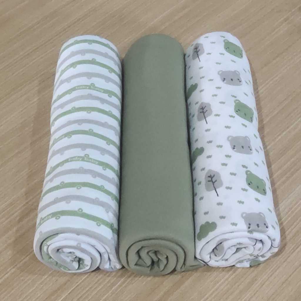Jual Bedong Bayi Kain Selimut Multifungsi Seri Sage isi 3 pcs | Shopee ...