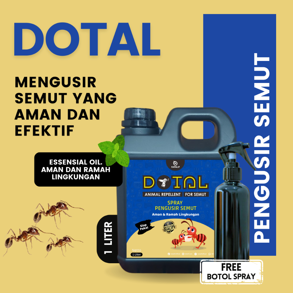 Jual pembasmi semut spray anti semut alami produk asli DOTAL 1 LITER ...