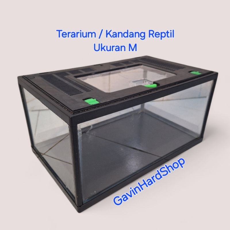 Jual Aquarium akuarium terarium kandang reptil + tutup uk M khusus kurir instan | Shopee Indonesia