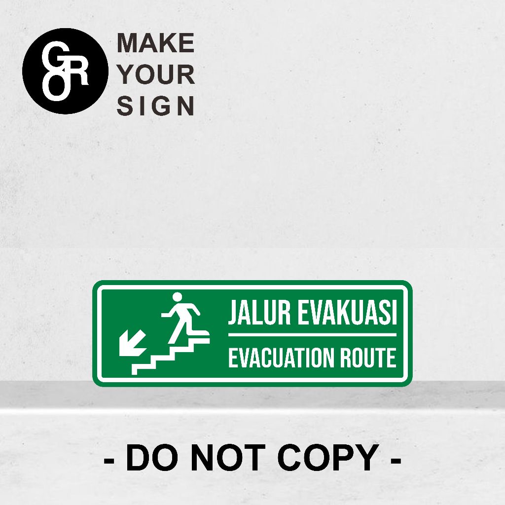 Jual Rambu Sign Acrylic/Akrilik Jalur Evakusi Turun Tangga Evacuation ...