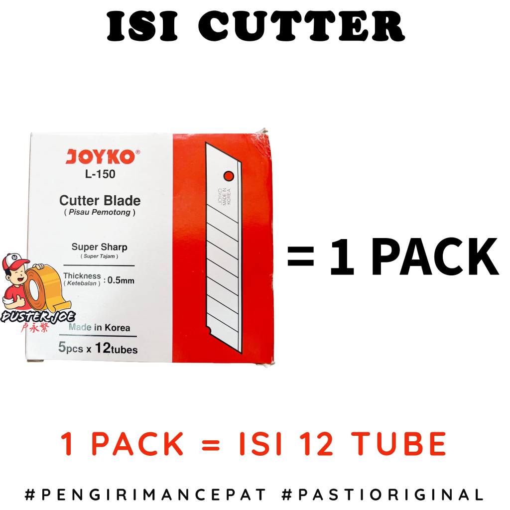 Jual [PER 1 PACK] isi Refil Cutter Besar Joyko L 150 ( ISI 12 TUBE ...