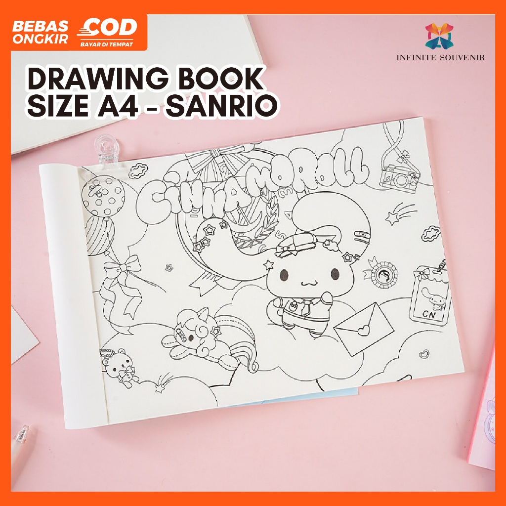 Jual Drawing Book Sanrio Joytop Ukuran A4 isi 28 Lembar / Buku Sketch ...