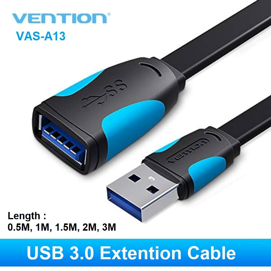 Jual Vention Kabel USB 3.0 Extension Male to Female Flat | Shopee Indonesia