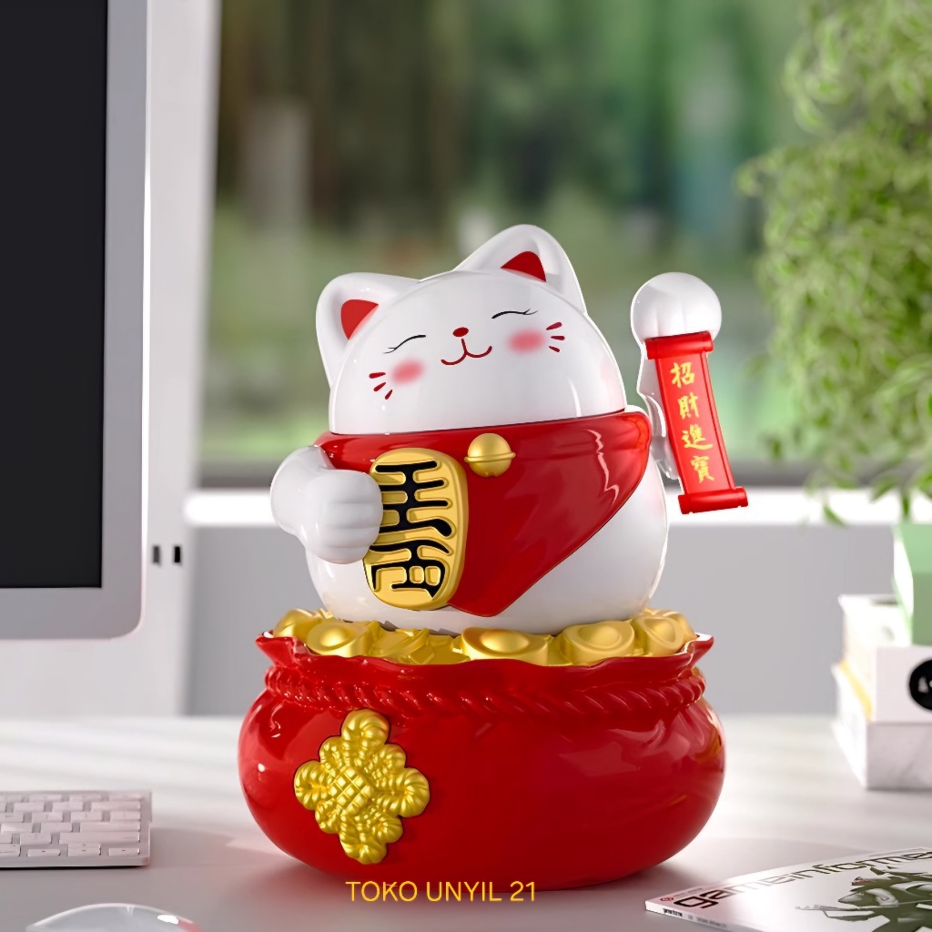 Jual 16cm Lucky Cat White / Maneki Neko Cat / Pajangan Kucing Hoki ...