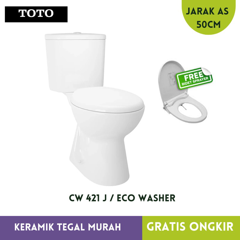 Jual CLOSET / KLOSET / TOILET DUDUK TOTO CW 421 JP J CW421J WHITE ECO WASHER | Shopee Indonesia