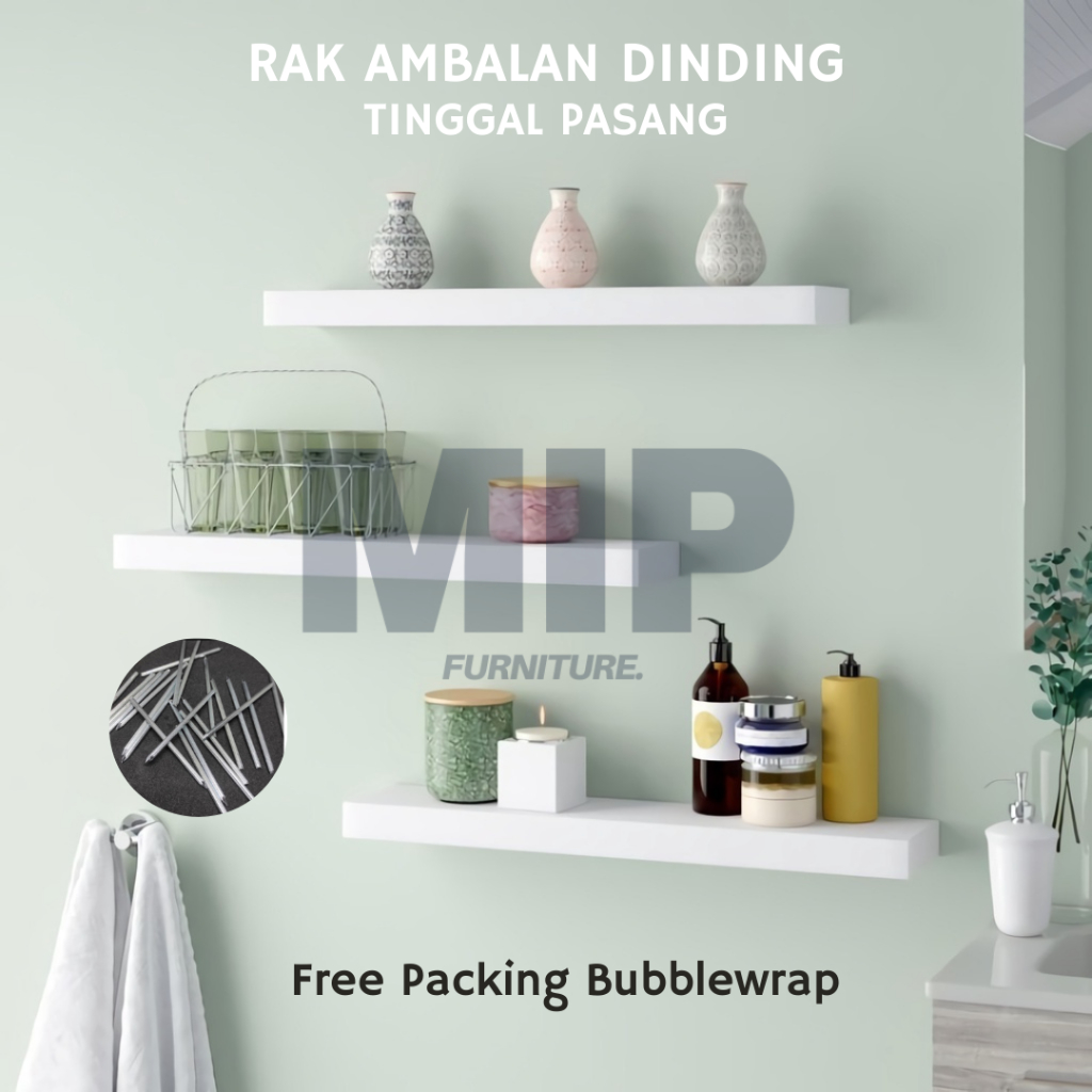 Jual PROMO (1 SET DAPAT 3 RAK) Rak Dinding Ambalan Tempel Melayang ...
