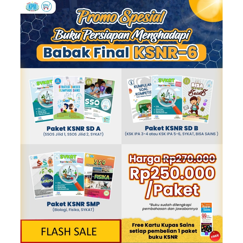 Jual PAKET 3 Buku Sains Final KSNR SMP 20 Oktober 2024 Free Permainan ...