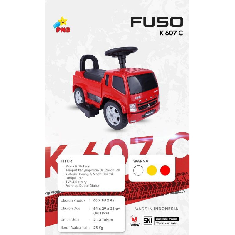 Jual Mainan Mobil Aki Anak TOLOCAR FUSO K607C | Shopee Indonesia