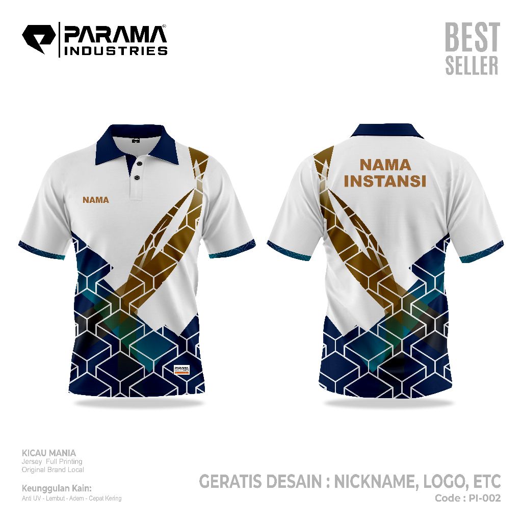 Jual PARAMA INDUSTRIES | PREMIUM CUSTOM JERSEY FORMAL INSTANSI KOMUNITAS PARTAI KANTOR PANITIA ...