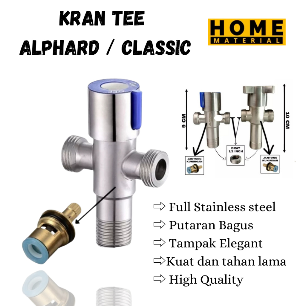 Jual Kran TEE Stop Kran T Salib Shower/ Stop Kran Stainless SUS 304 ...