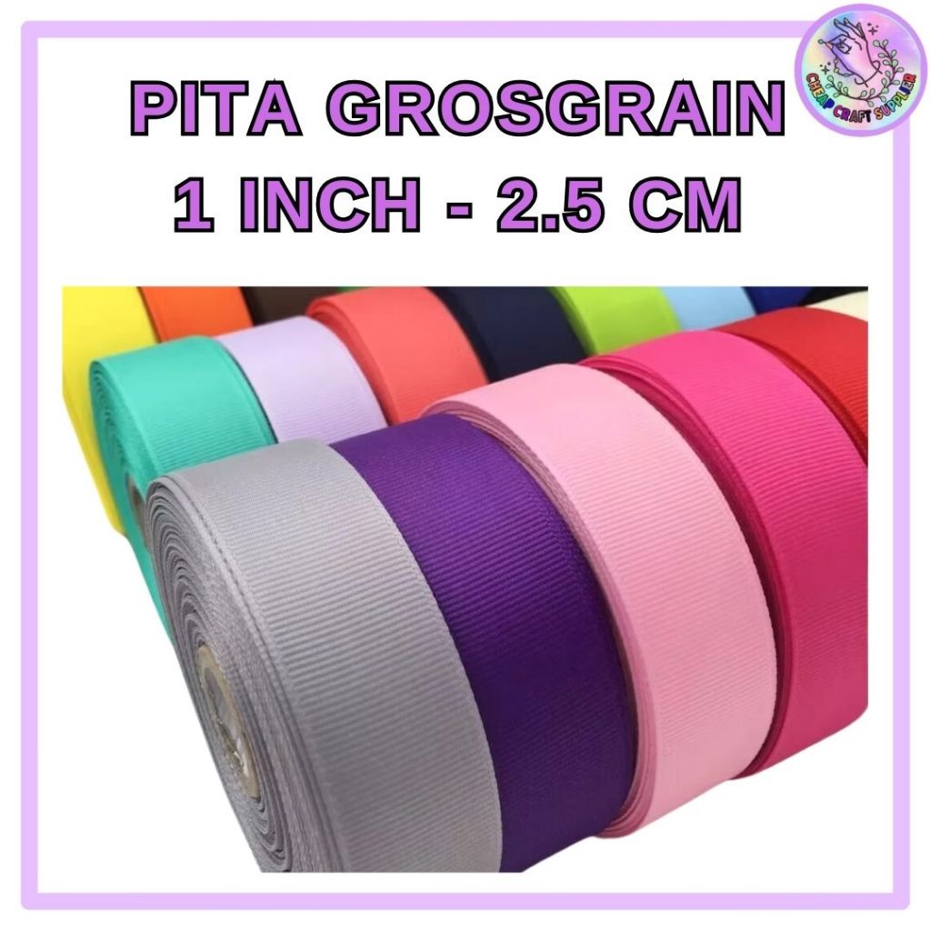 Jual Pita Grossgrain 1 inch / 2.5 cm per roll 20 yard / 18,5 m ...