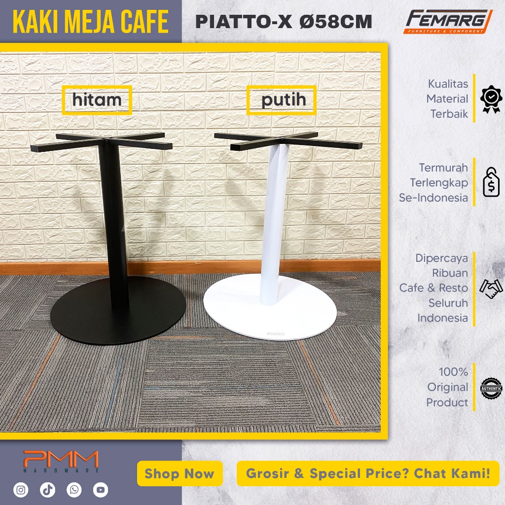 Jual kaki meja FEMARG piatto-X Ø58cm|cafe restoran foodcourt plat besi ...