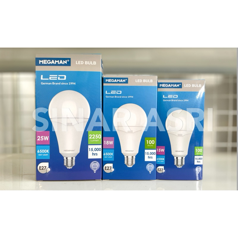 Jual MEGAMAN DAYLIGHT Bohlam Lampu LED Bulb 15 W 18 W 25 W Cahaya Putih | Shopee Indonesia